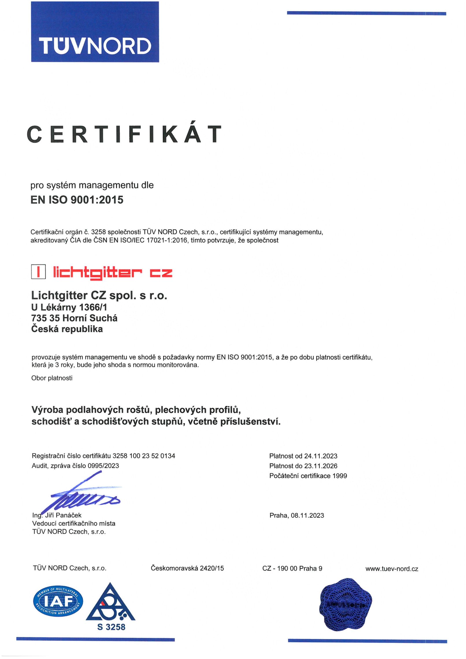 Certifikáty | lichtgitter.cz